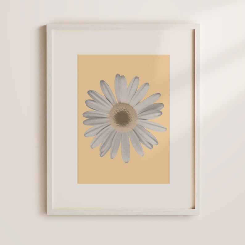 Pixelated Daisy Flower Digital Wall Art, Single Print, Digital, Pastel ...