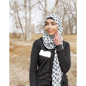 Kufiya Design Hijab White - Etsy