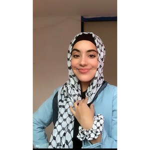 Kufiya Design Hijab White - Etsy