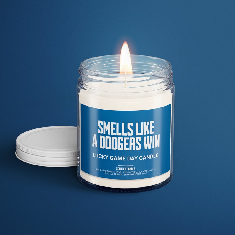 Smells Like A Dodgers Win Candle, Candle Gift Idea, Los Angeles Dodgers ...