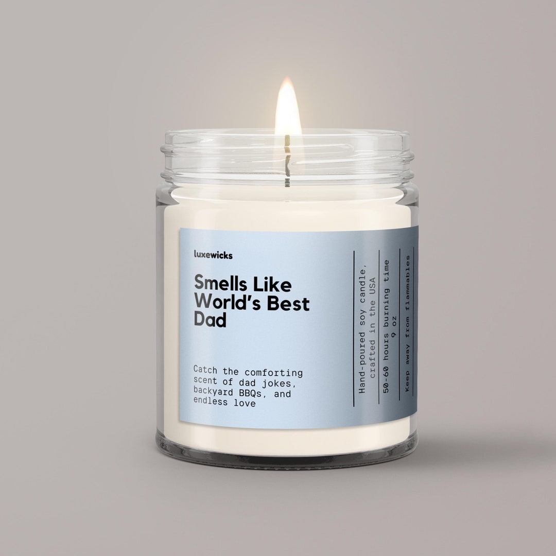 Smells Like World's Best Dad Candle Gift for Dad, Fathers Day Gift ...