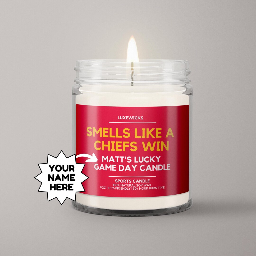 Personalized Smells Like A Chiefs Win Candle Custom Kansas City Chiefs ...