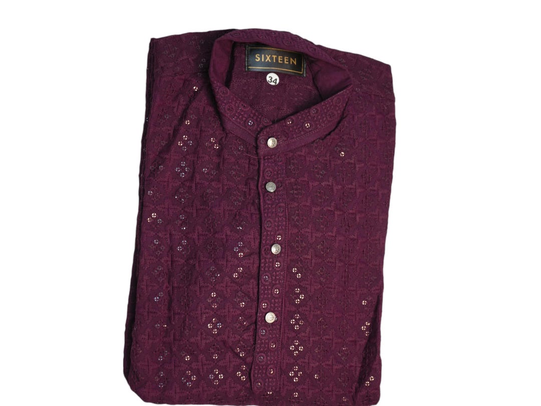 Embroidered Men's Kurta: Traditional Indian Shirt - Etsy