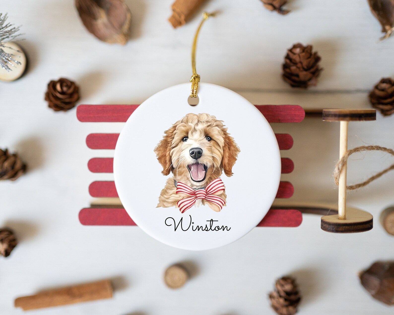 Personalized Labradoodle Ornament Using Name - Custom Ornament ...