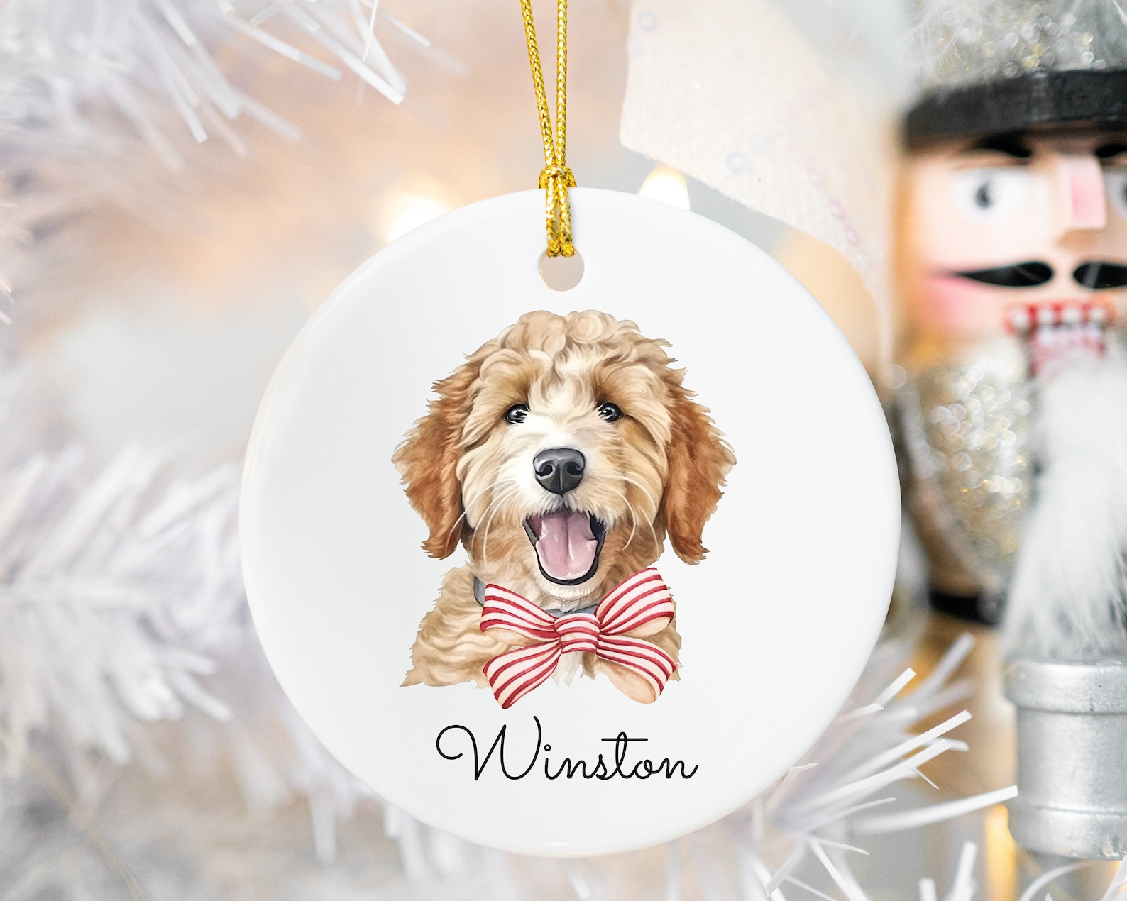 Personalized Labradoodle Ornament Using Name - Custom Ornament ...