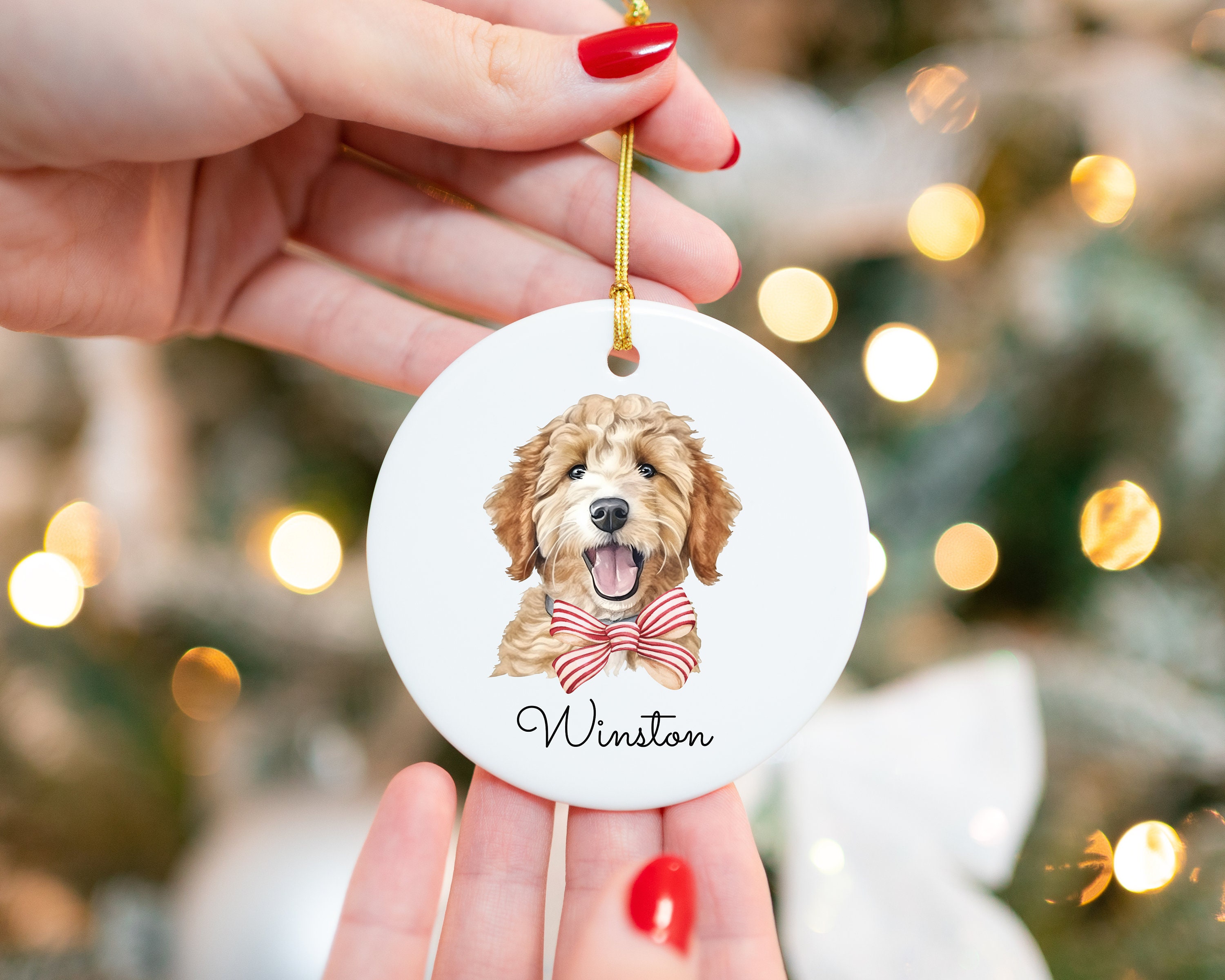 Personalized Labradoodle Ornament Using Name Custom Ornament Christmas ...