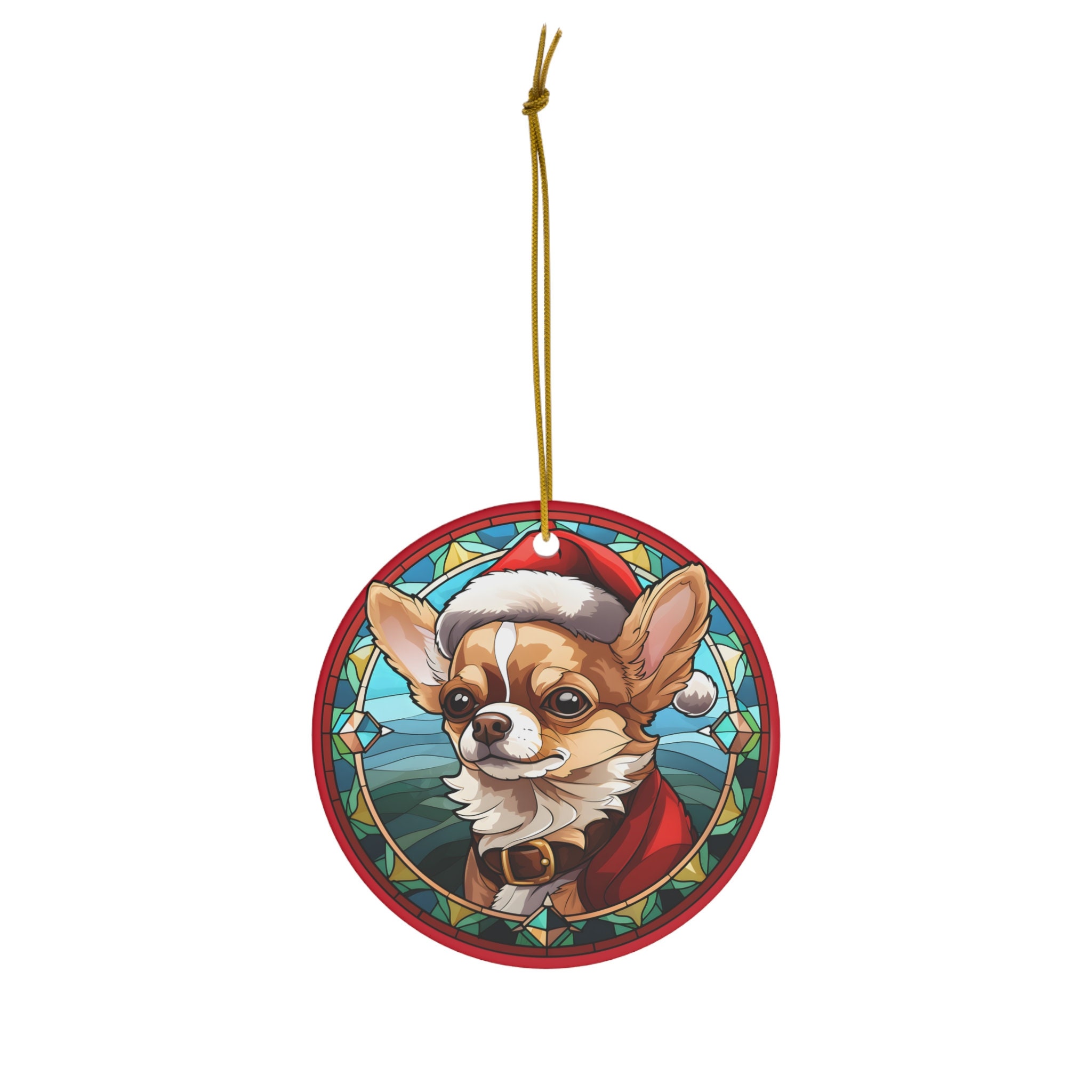Chihuahua Ornament - Stained Glass Design, Dog Lover Gift, Chihuahua ...