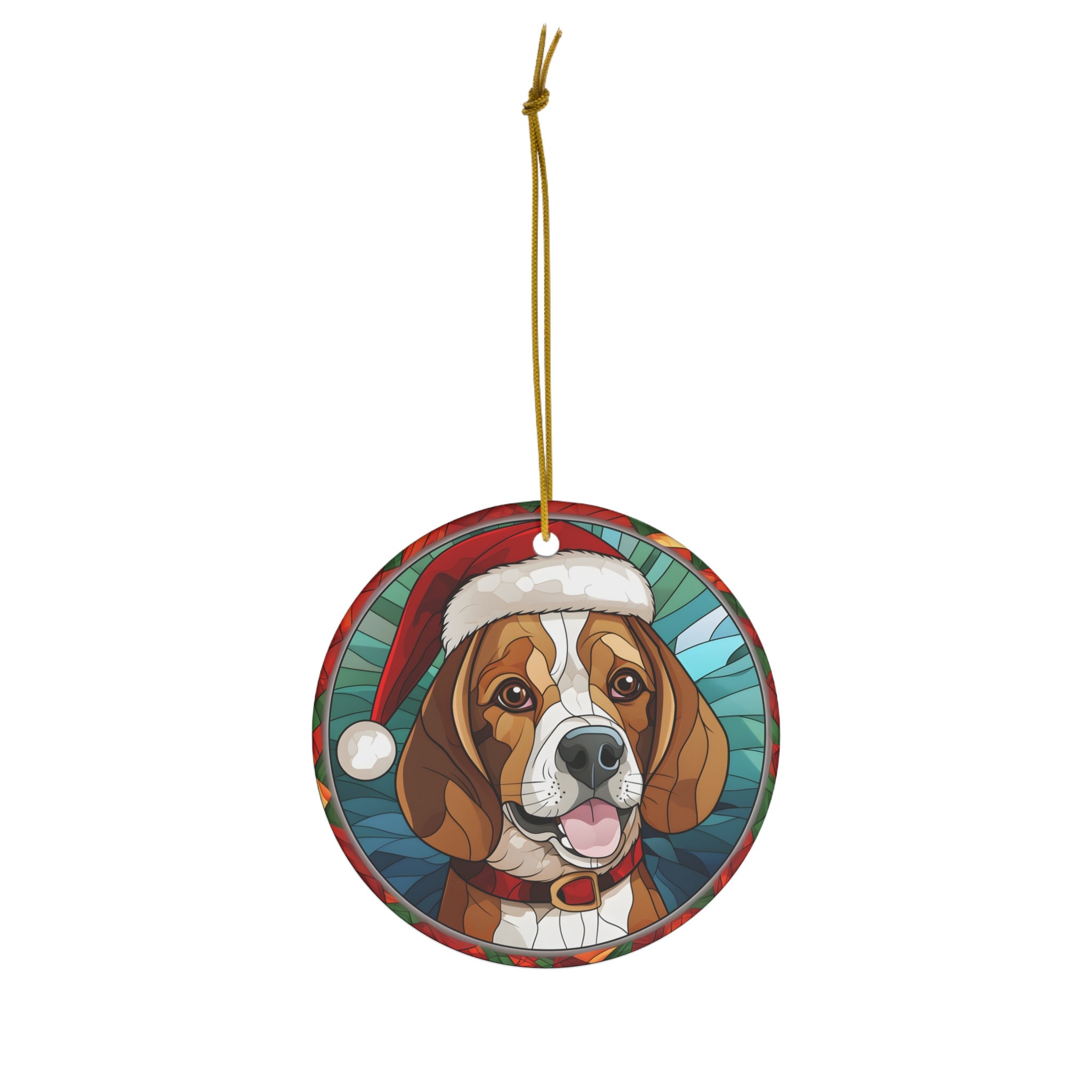 Beagle Ornament Cute Stained Glass Dog Ornament Unique Christmas Tree ...