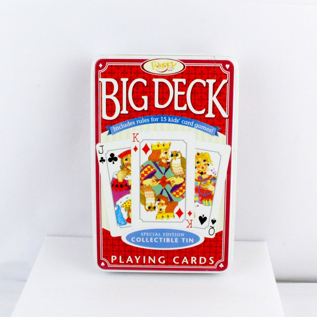Fundex Big Deck Playing Cards 2002 Tin With Game Booklet Oversized Card Games Etsy