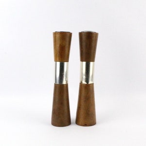 Pair of Mid Century Modern Salt & Pepper Shakers Minimal Sleek - Etsy