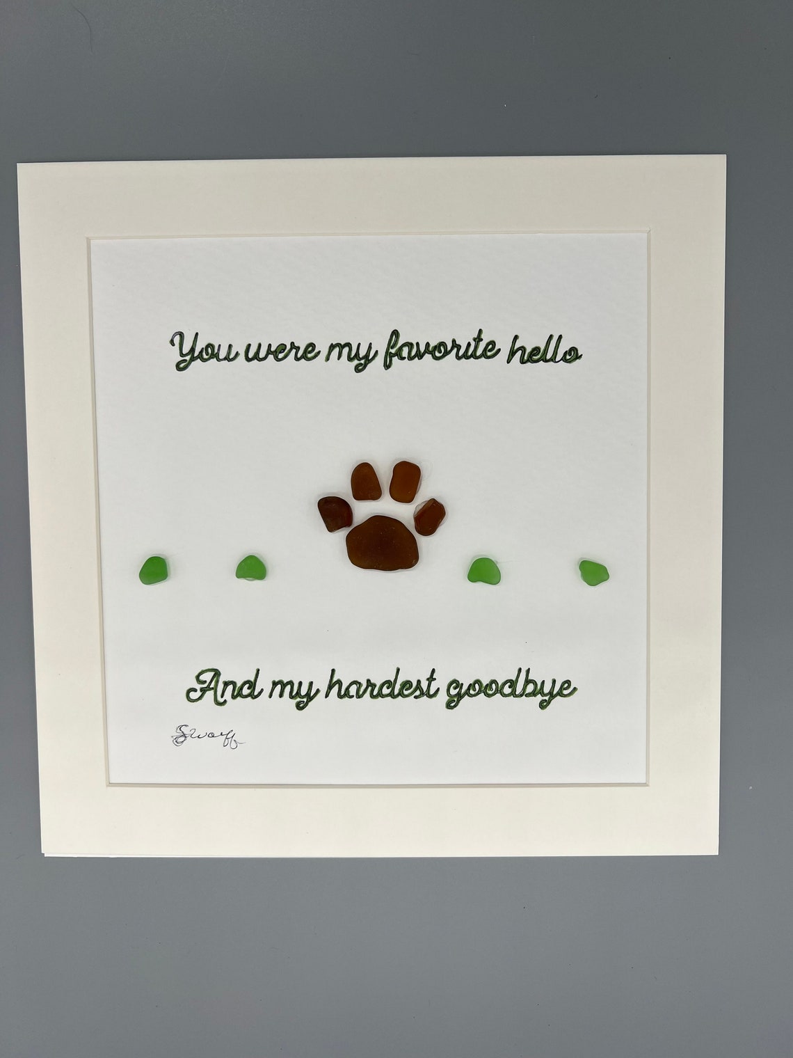 My Favorite Hello Sea Glass Paw Print. - Etsy