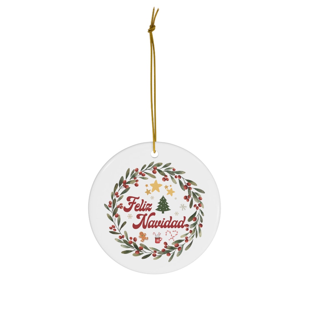 Feliz Navidad Christmas Ornament Adorno De Navidad Para El Arbol - Etsy