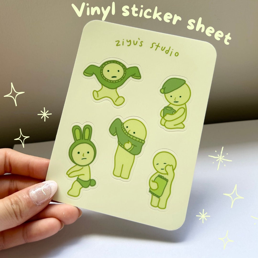 Smiski Vinyl Sticker Sheet | Waterproof and Scratch Proof | 5 Vinyl ...
