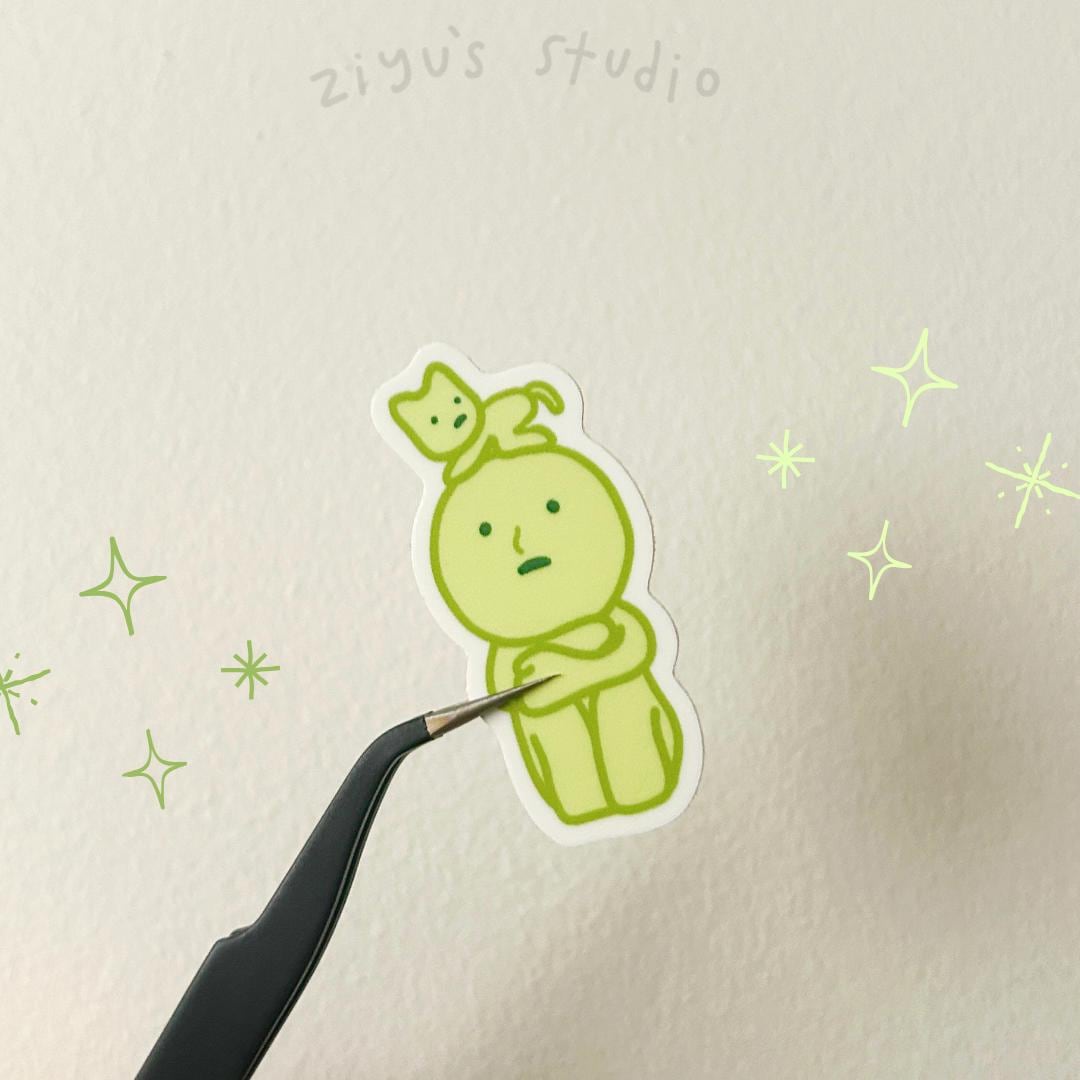 Smiski Cat Vinyl Sticker | Waterproof & Scratch Proof | Perfect for ...