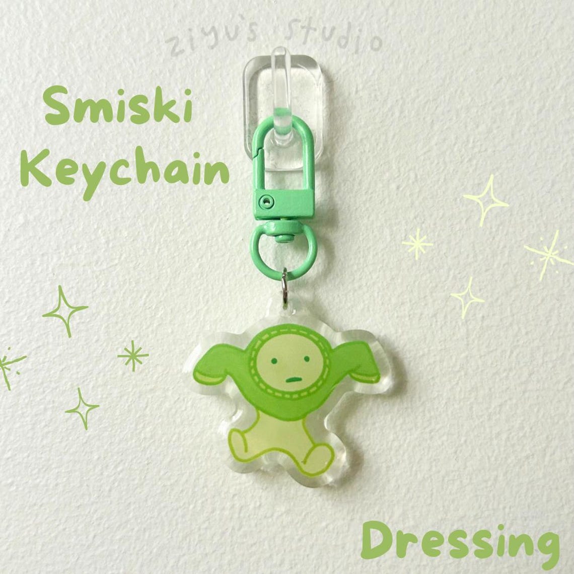 Smiski Keychain Cute Bag Charm Y2k Coquette Gift Idea Green Guy ...