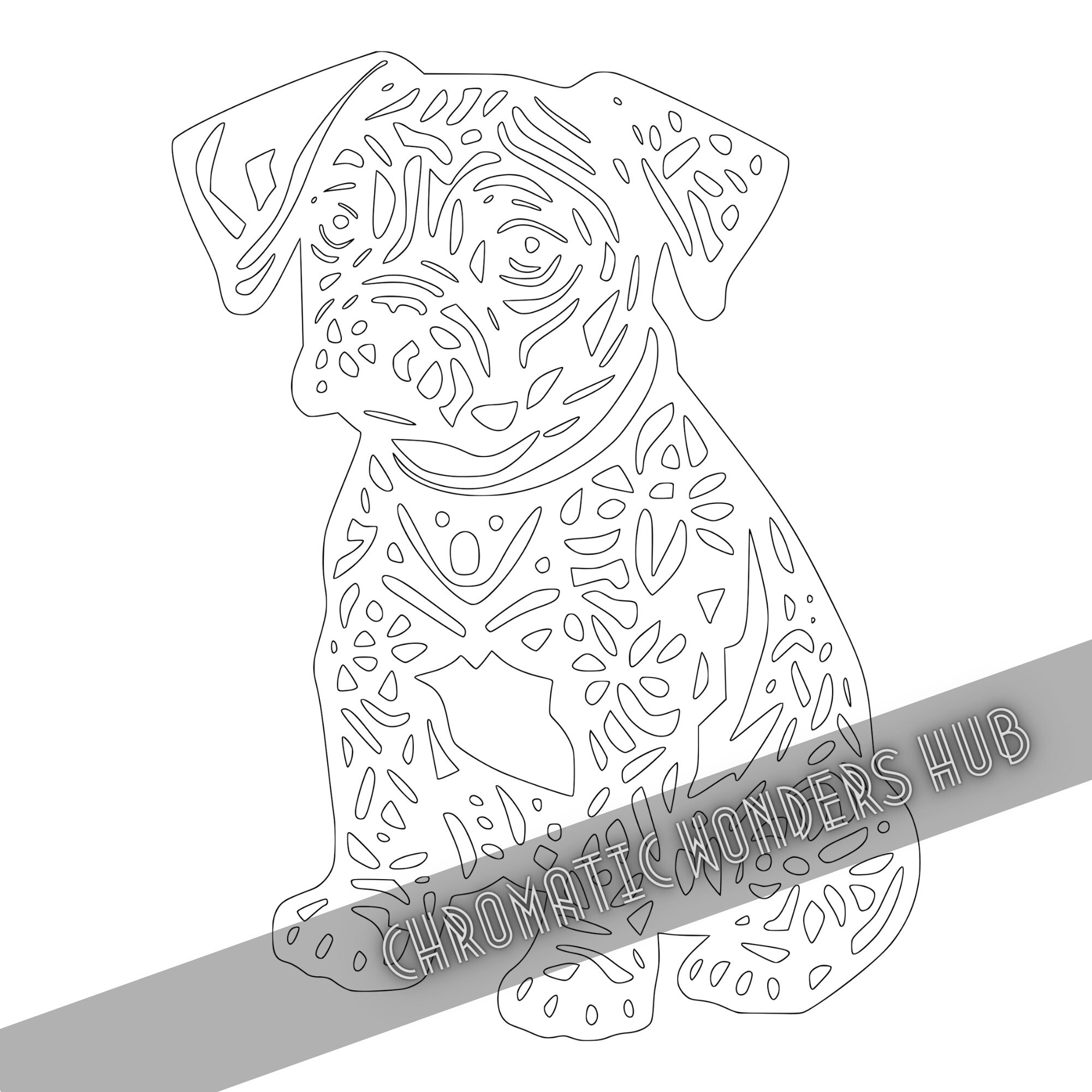 Puppy - Papercut Template, Black & White Clipart, Digital Art, Svg, Png ...