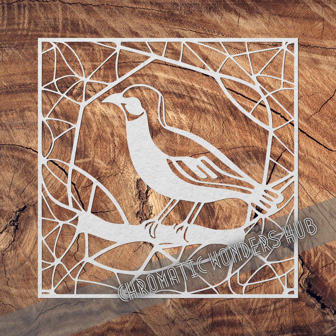 Birdsong Silhouette - Papercut Template, Bird on Tree Branch, Digital ...