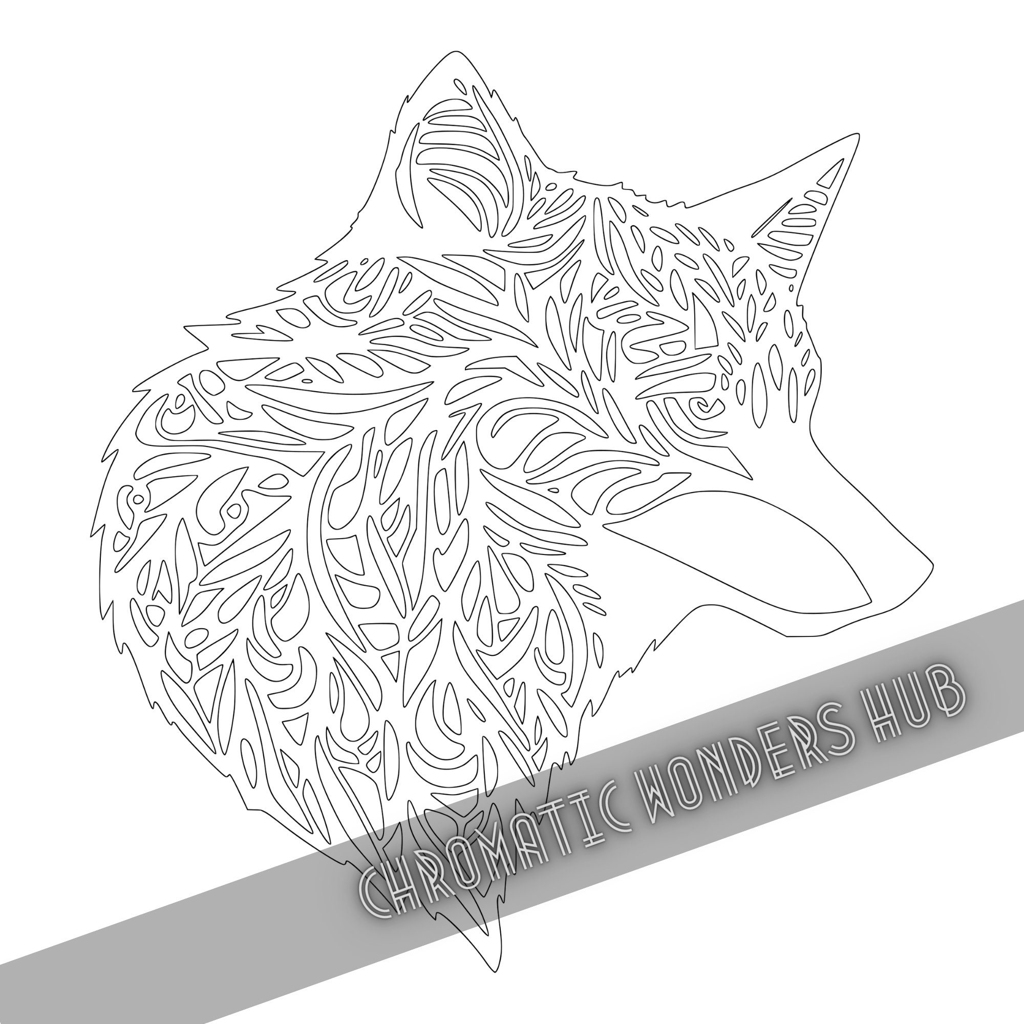 Wolf - Papercut Template, Black & White Clipart, Digital Art, Svg, Png ...