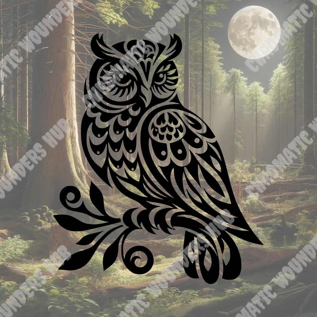 Owl Clipart, Digital Art, Svg, Png, Jpg, Eps, Pdf, Black and White - Etsy