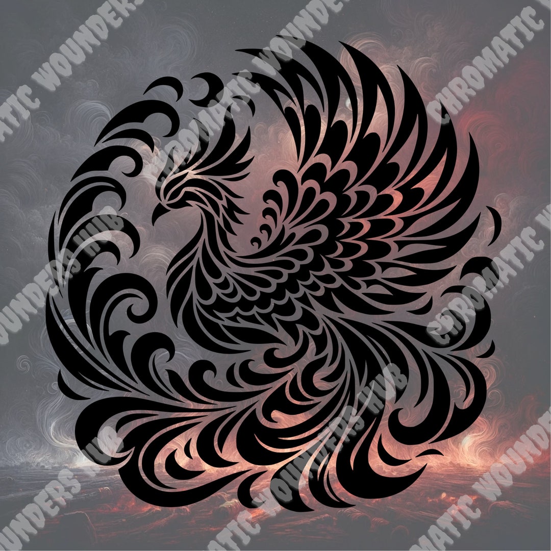 Phoenix Symbol Clipart, Digital Art, Svg, Png, Jpg, Eps, Pdf, Black and ...