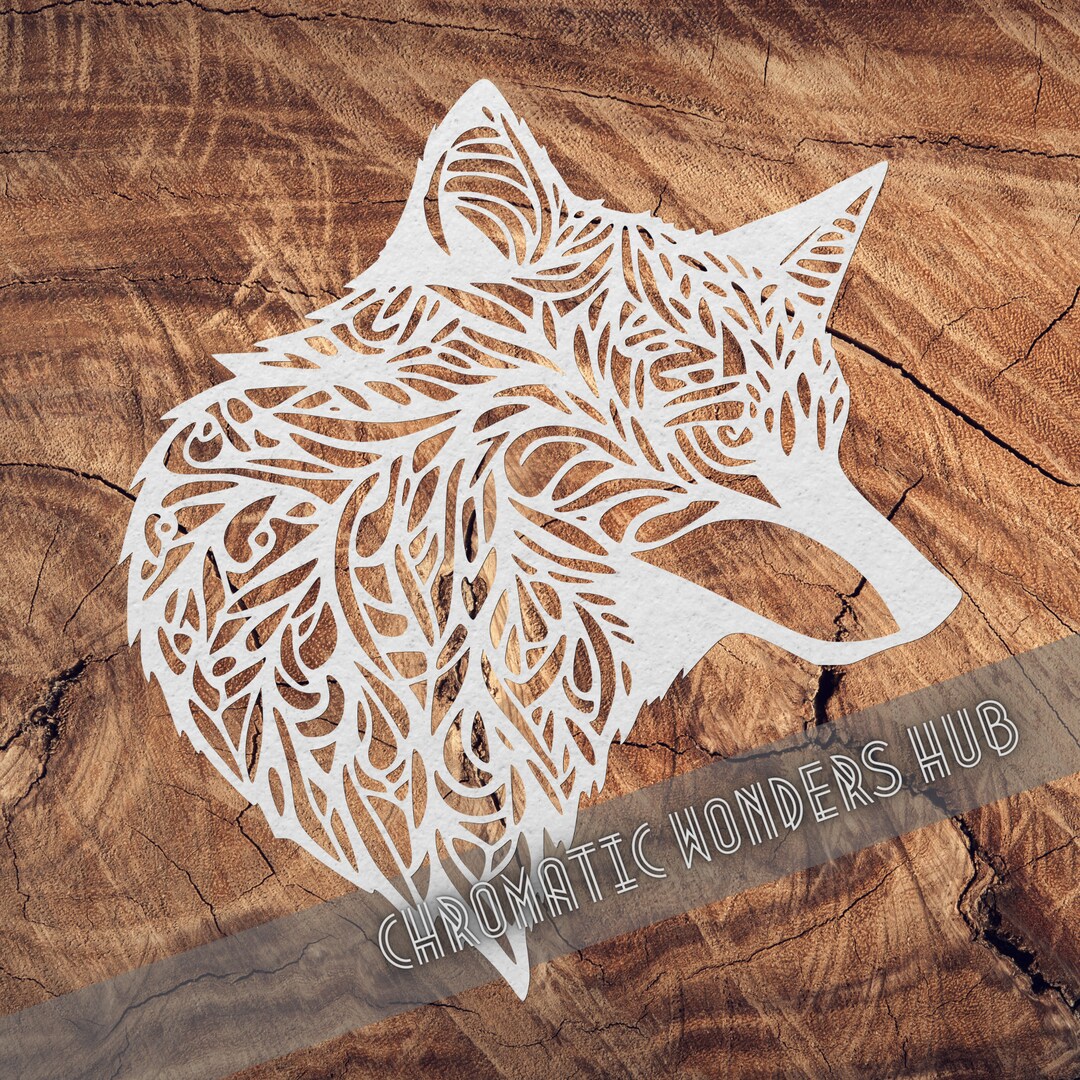 Wolf - Papercut Template, Black & White Clipart, Digital Art, Svg, Png ...