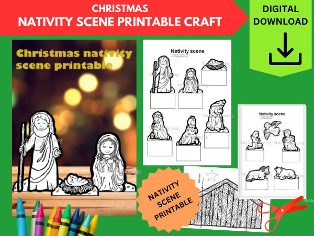Christmas Nativity Scene Printable Paper Crafts for Kids Nativity Scene ...