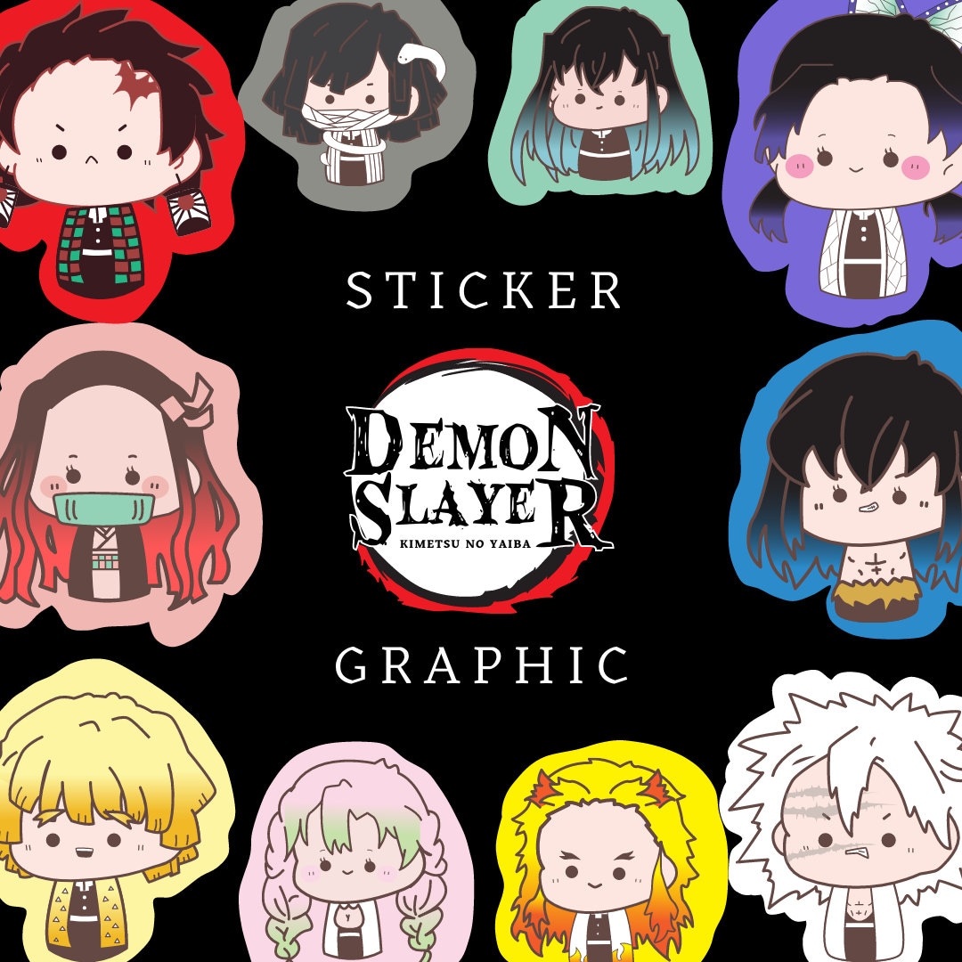 Demon Slayer Character Vector Element Sticker canva Template - Etsy