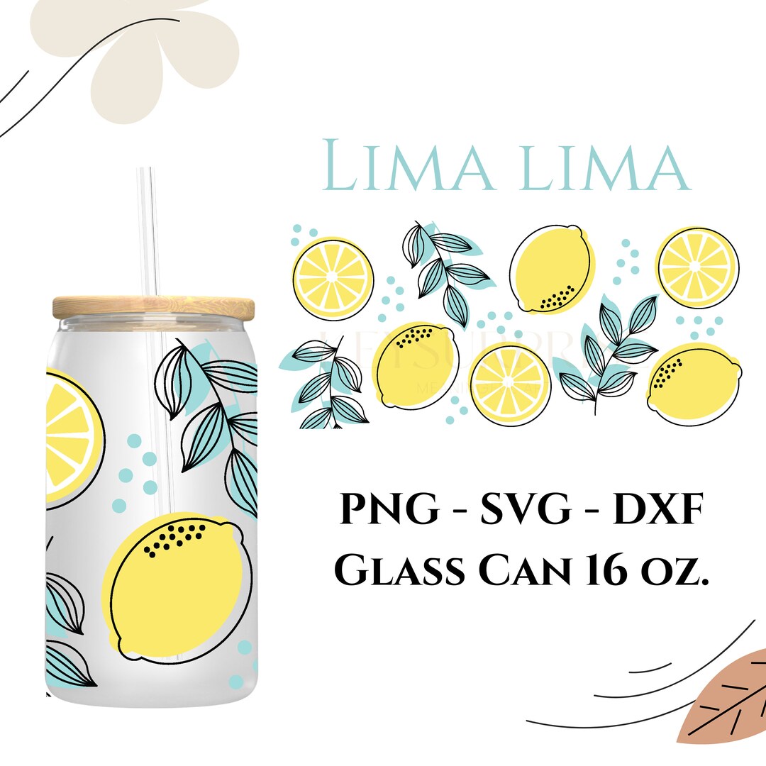 16 Oz Libbey Glass Lemon Svg File for Cricut Silhouette Svg - Etsy