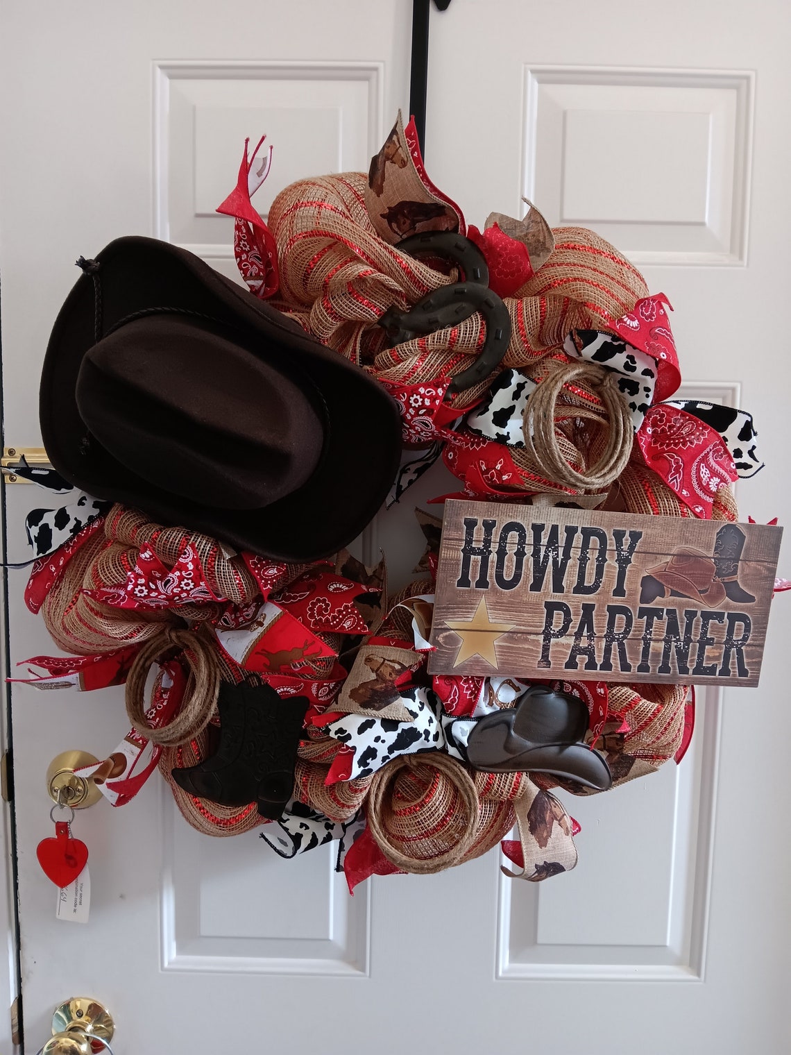 Cowboy Wreath! With Cowboy Hat, Horseshoes, Boots, Lassos and "howdy ...