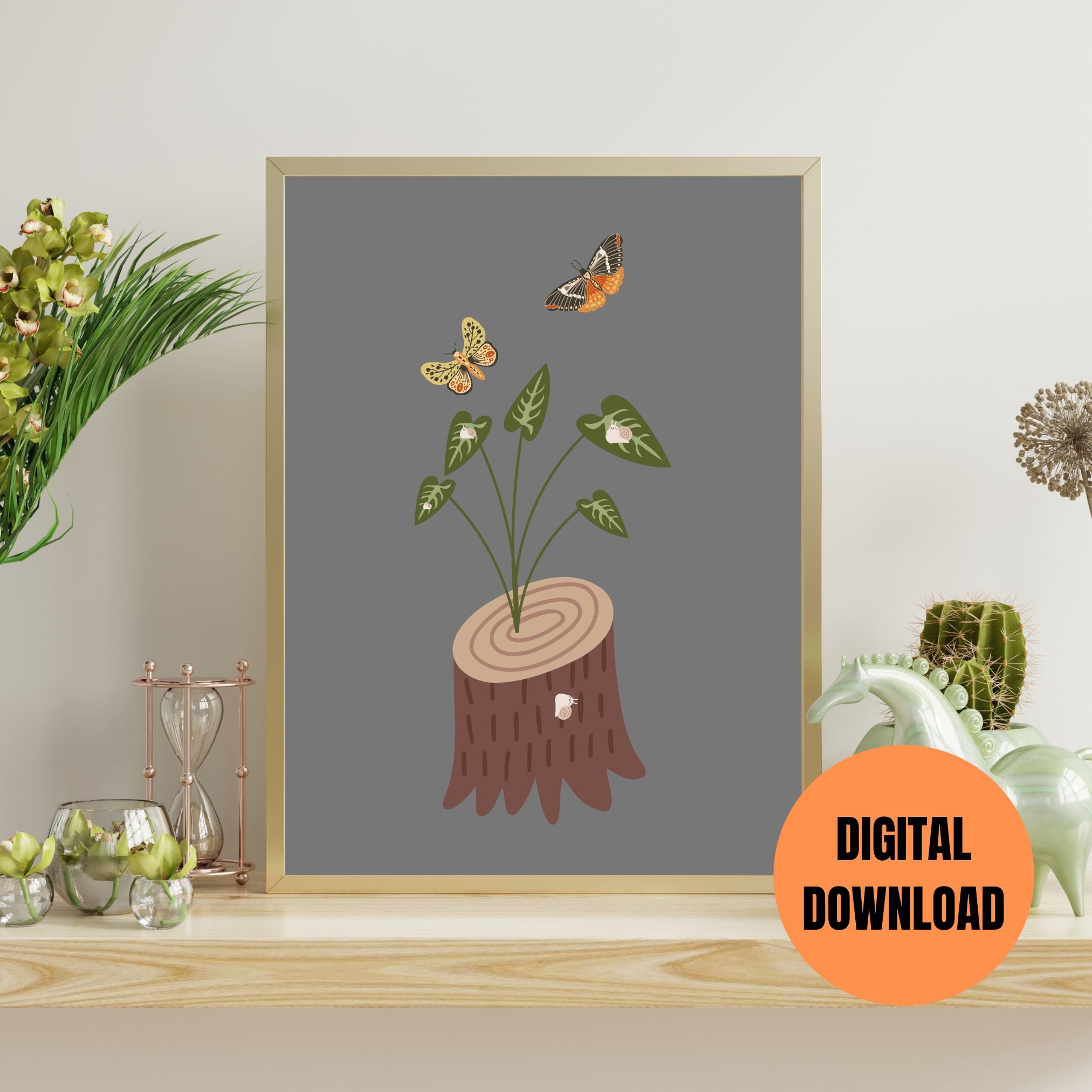Boho Butterflies Snack Digital Download Art Printable Wall Art Modern ...