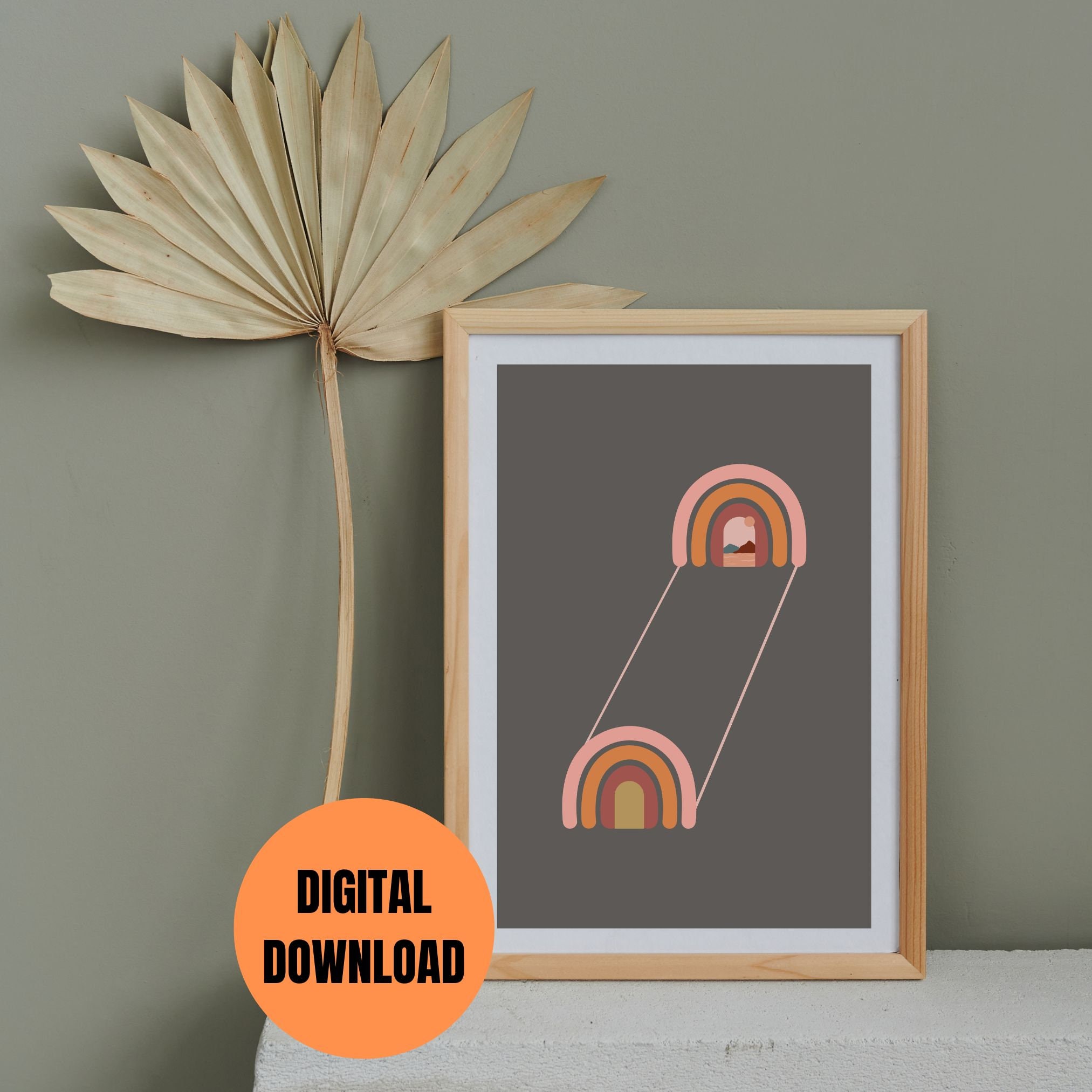 Boho Rainbow Tunnel Digital Download Art Printable Wall Art Modern Decor Wall Art Prints Digital ...