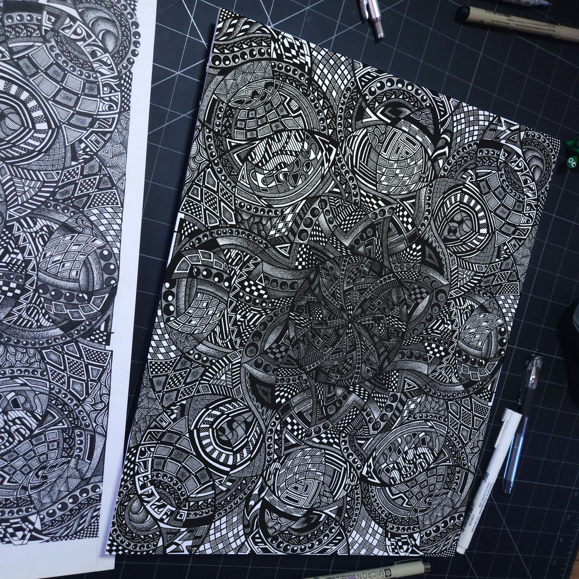 Pen & Ink Illustration Art Print radial Symmetry - Etsy