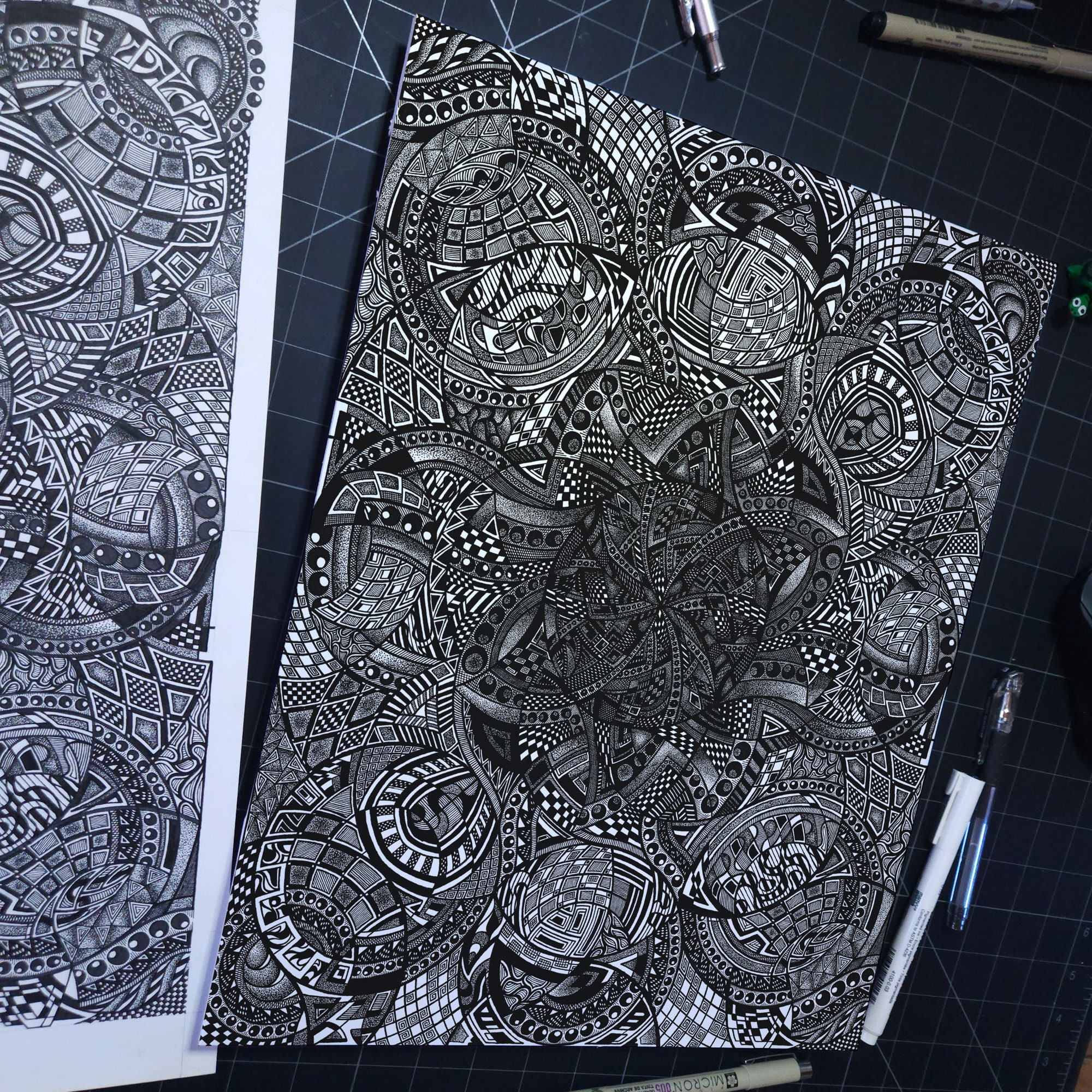 Pen & Ink Illustration Art Print radial Symmetry - Etsy