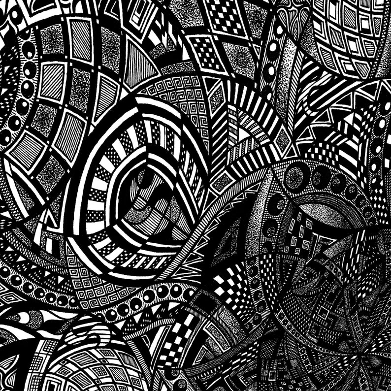 Pen & Ink Illustration Art Print radial Symmetry - Etsy