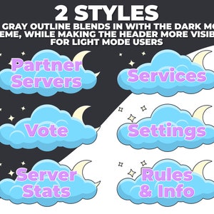 Blue & Purple Cloud Discord Channel Header Package - Blue Cloud With ...