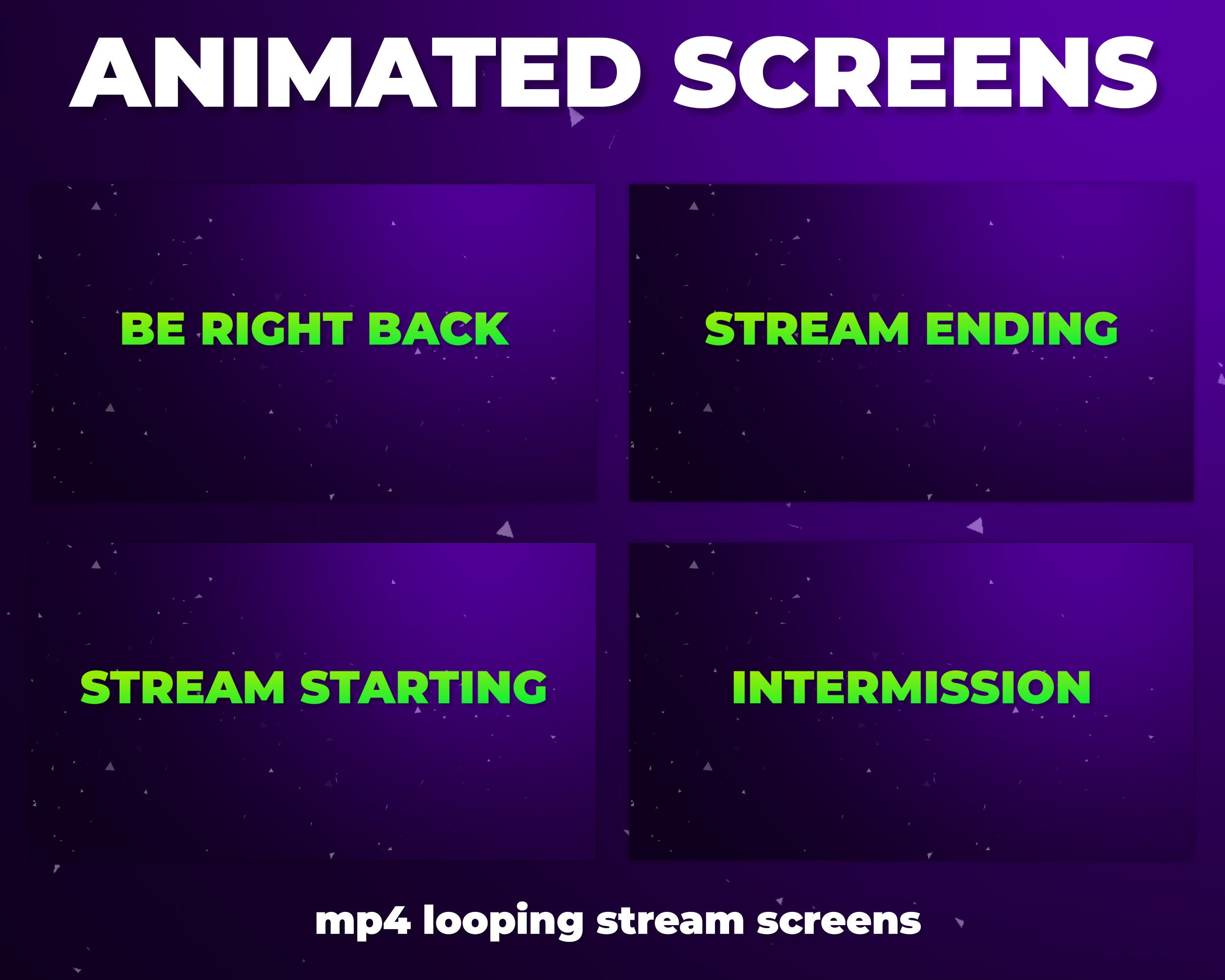 Animated Purple and Green Stream Package Twitch, Youtube, Overlay Pack ...