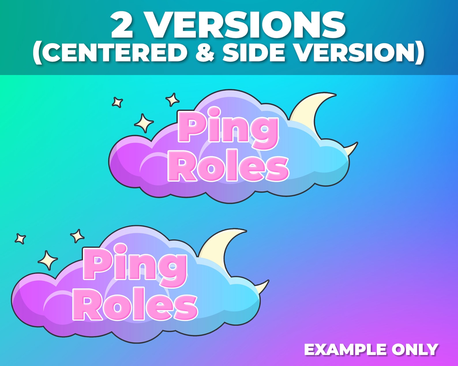 Pink, Purple & Blue Discord Channel Header Package - Gradient Cloud ...