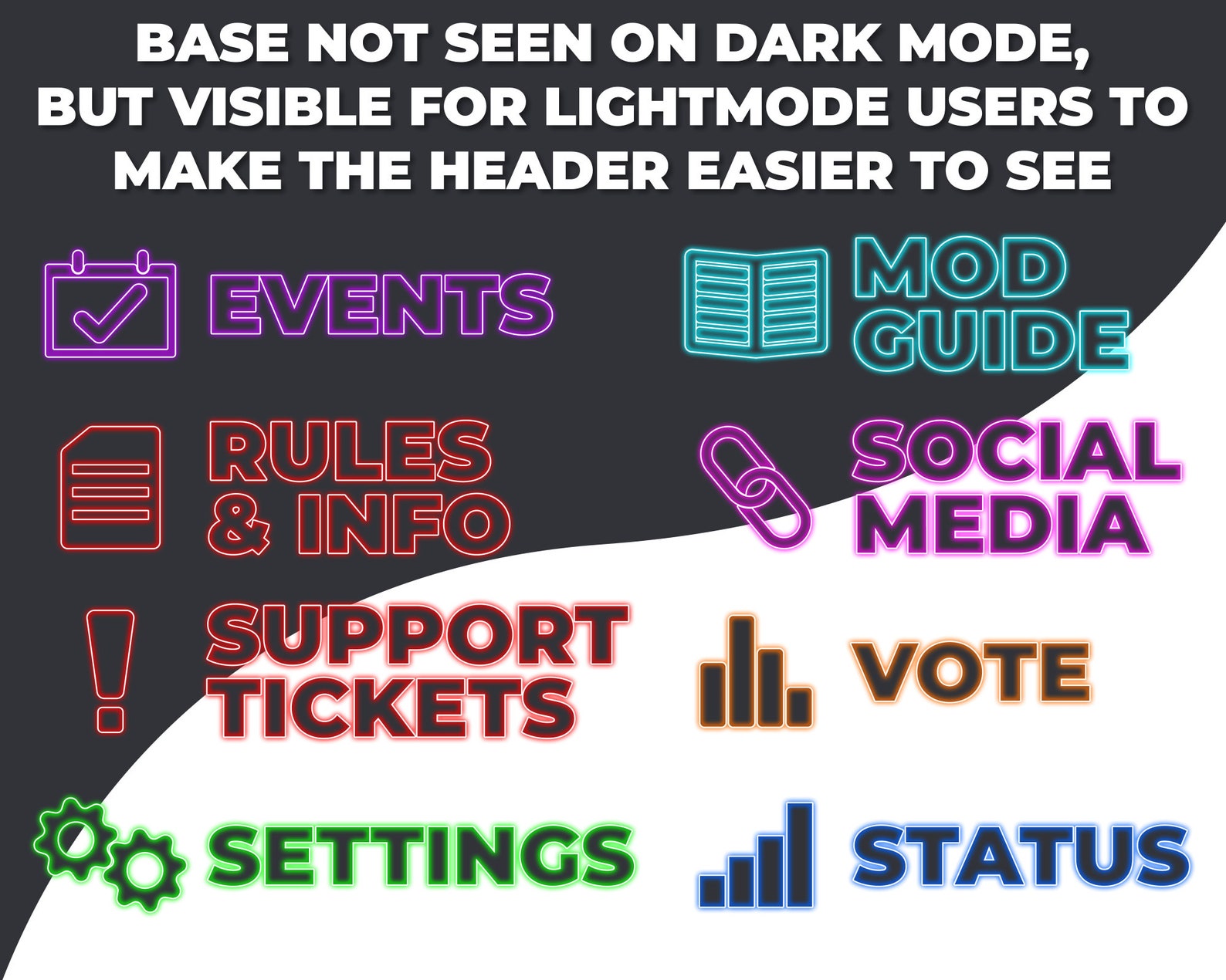 Neon Discord Channel Headers - Discord Channel Banners With Icons ...