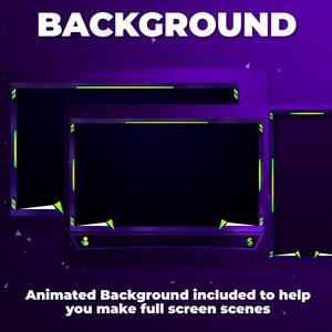 Purple and Green Stream Overlay - Animated Stream Overlay - Twitch ...