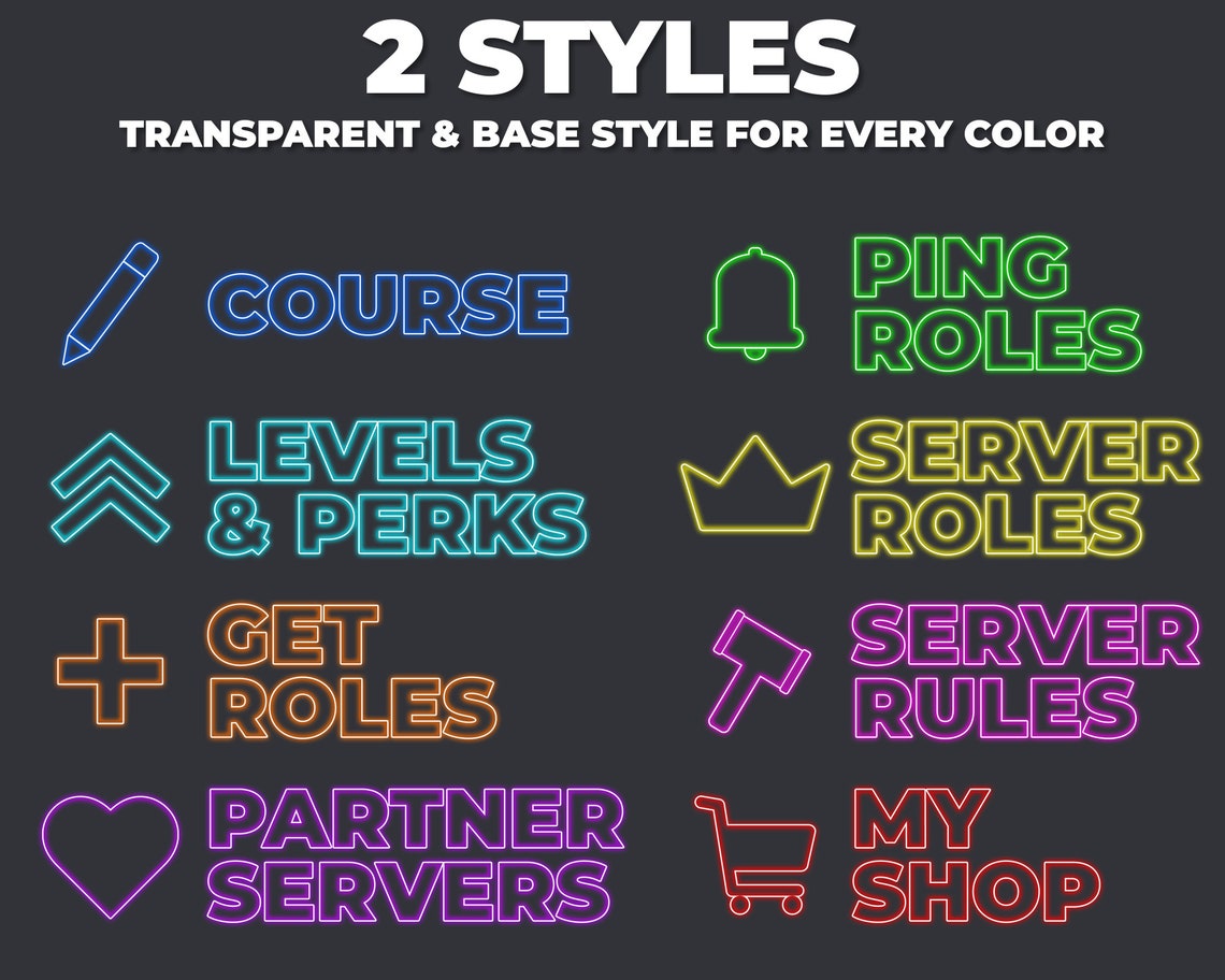 Neon Discord Channel Headers - Discord Channel Banners With Icons ...