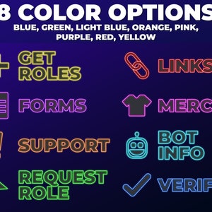 Neon Discord Channel Headers - Discord Channel Banners With Icons ...