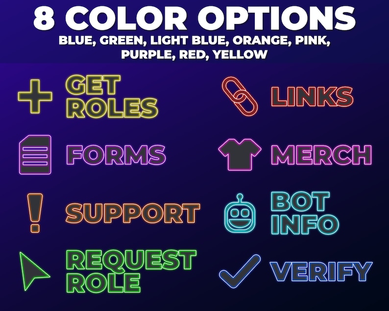 Neon Discord Channel Headers - Discord Channel Banners With Icons ...