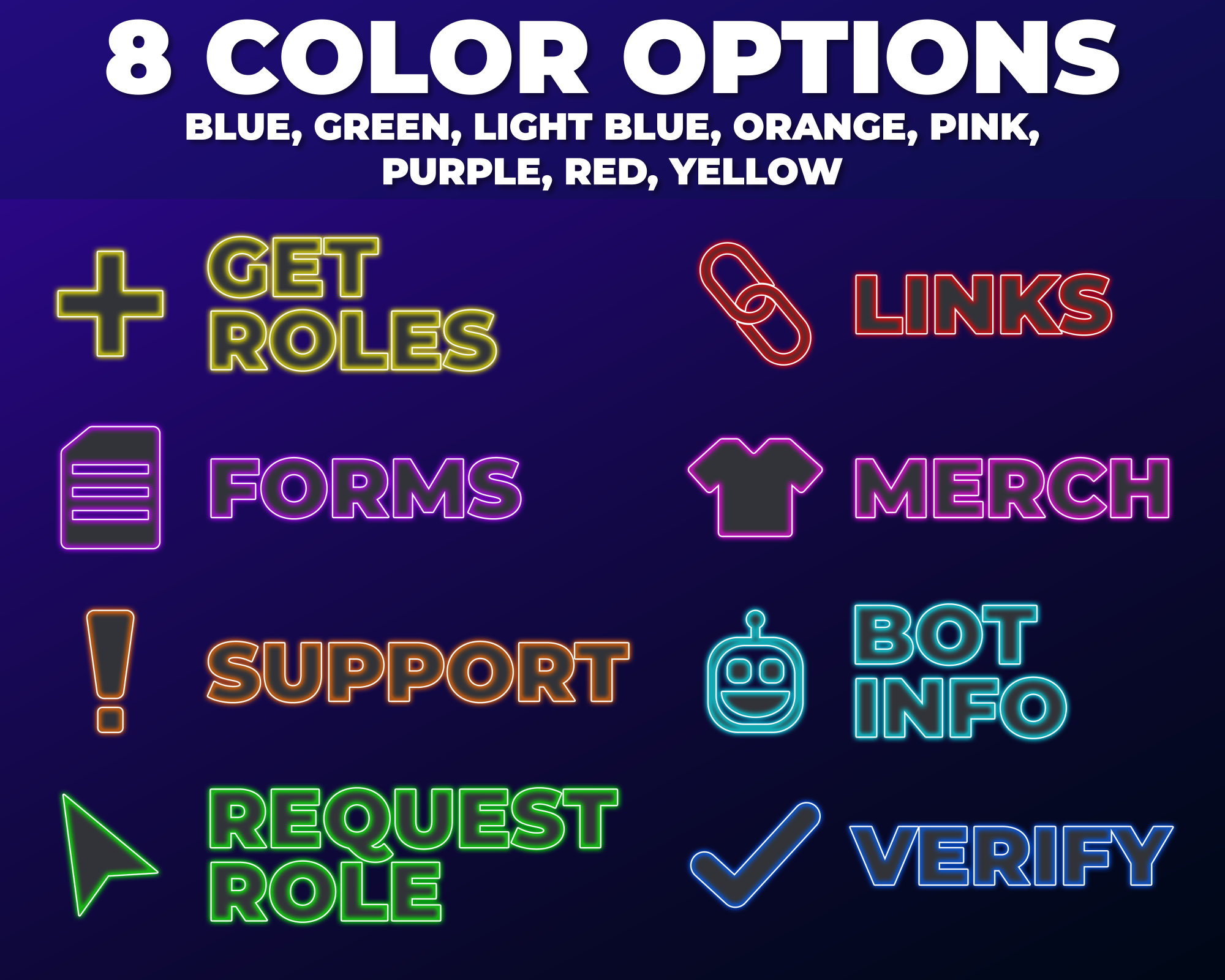 Neon Discord Channel Headers - Discord Channel Banners With Icons ...