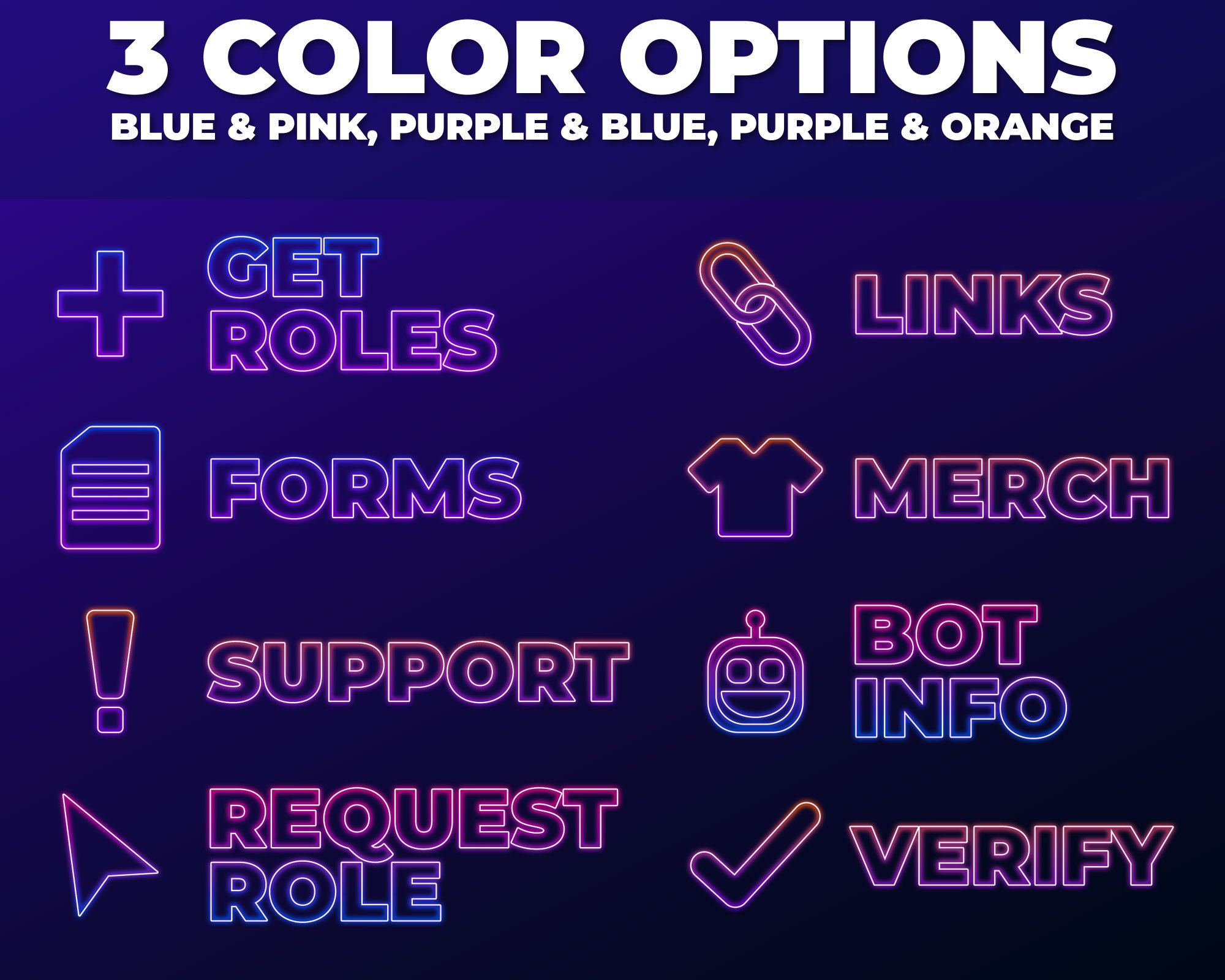 Gradient Neon Discord Channel Headers - Icon Aesthetic Discord Channel ...