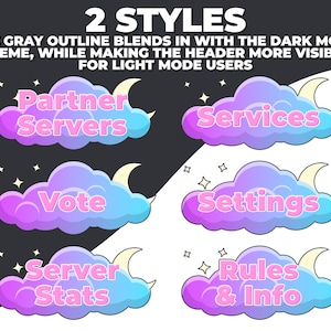 Pink, Purple & Blue Discord Channel Header Package - Gradient Cloud ...