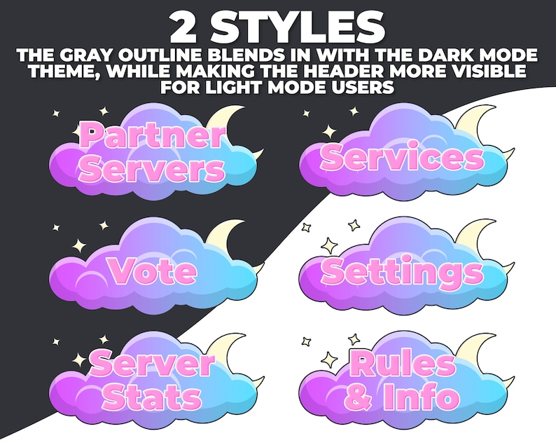 Pink, Purple & Blue Discord Channel Header Package - Gradient Cloud ...