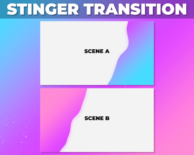 Blue, Purple and Pink Gradient Stinger Transition for Streaming - Liquid Style - Etsy