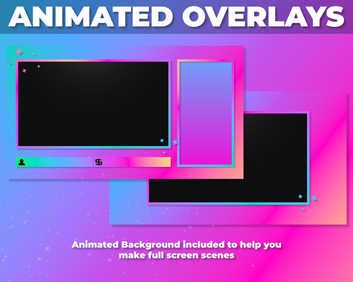 Animated Rainbow Stream Overlays - Camera & Chat Overlay - Etsy