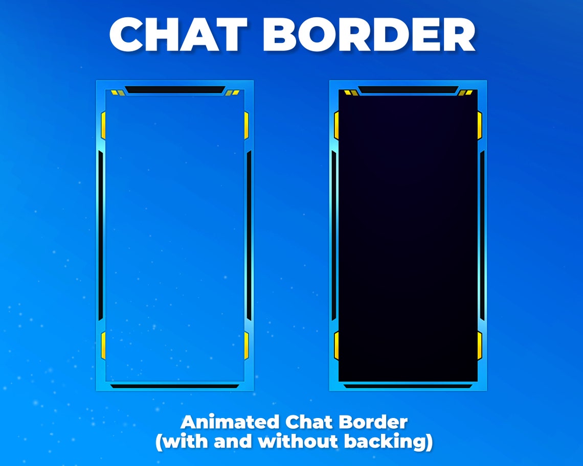 Blue and Yellow Animated Stream Overlay - Animated Camera Overlay and ...