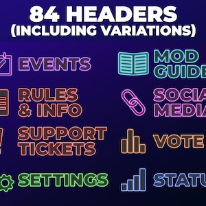 Neon Discord Channel Headers - Discord Channel Banners With Icons ...